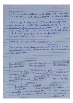 Nature AND Scope OF Population Geography - NATURE AND SCOPE OF ...
