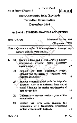 - MCS-014-D13 compressed - No. of Printed Pages : 3 MCS- MCA (Revised ...