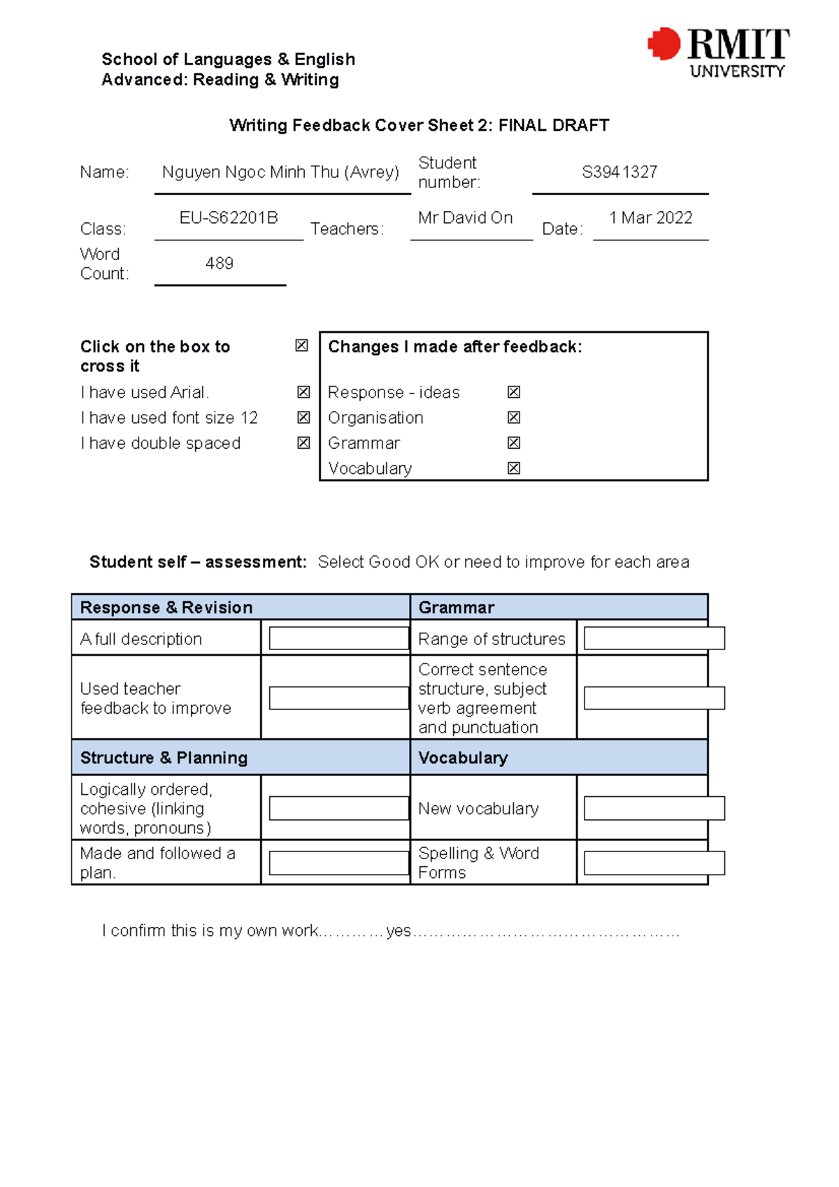 Nguyen Ngoc Minh Thu- porfolio writing task 1- final draft - School of ...
