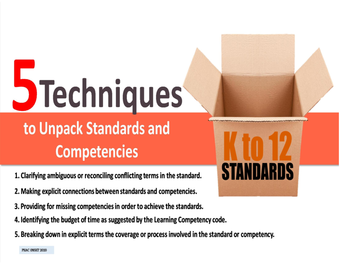 S1 Music-5 Techniques in Unpacking Standards and Competencies-HO ...