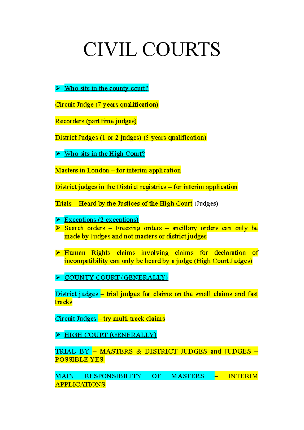 Chapter 3. Civil Courts - CIVIL COURTS Who sits in the county court ...