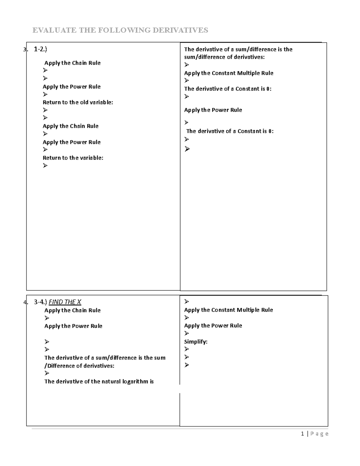 Basic Calculus Questions with Solutions - EVALUATE THE FOLLOWING ...