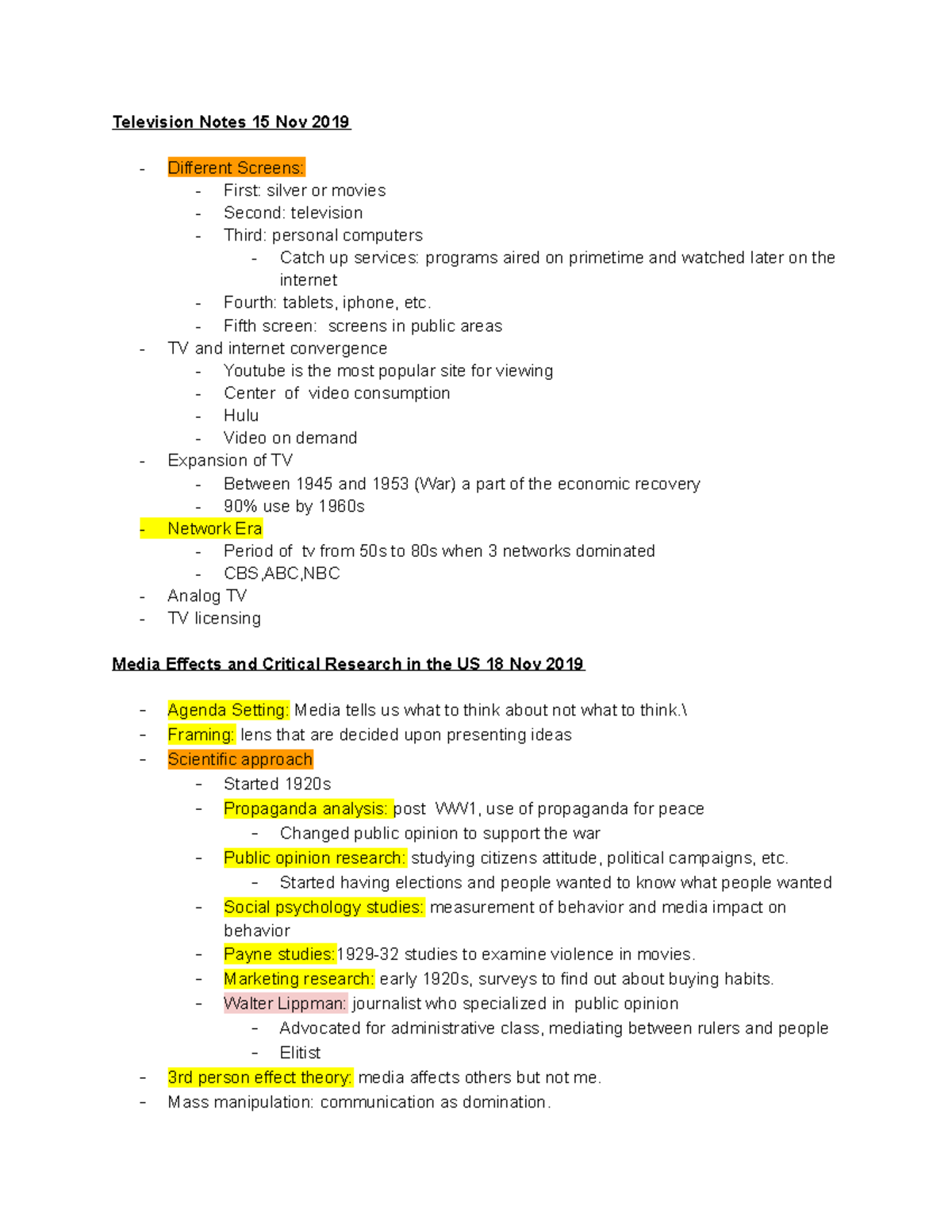 Television Notes - Mercado's media studies class - Television Notes 15 ...