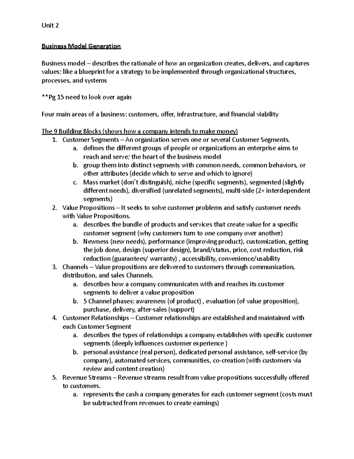 GB 370 Unit 2 Notes - All lecture content covered in unit 2 - Business ...