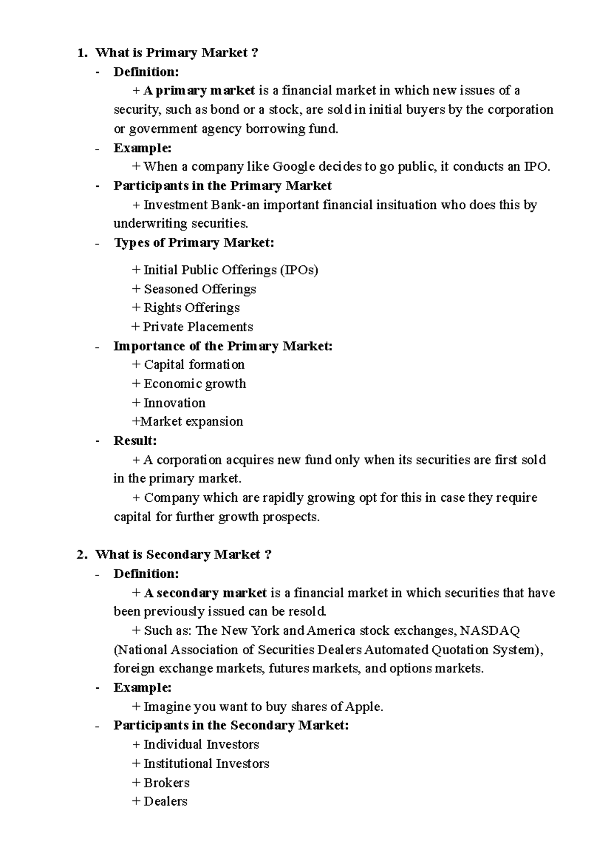 Primary and Secondary Market - What is Primary Market? Definition: A ...