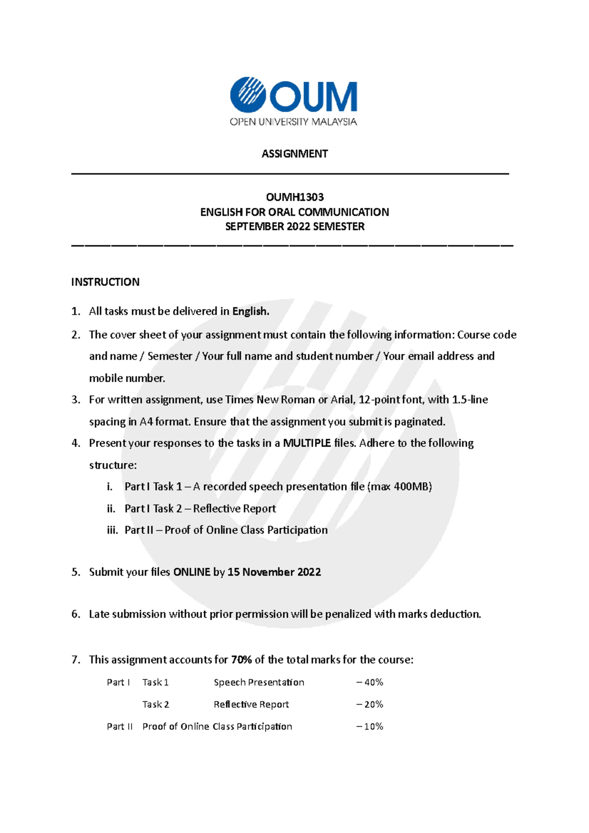 OUMH1303 - Assigment - good - ASSIGNMENT - Studocu