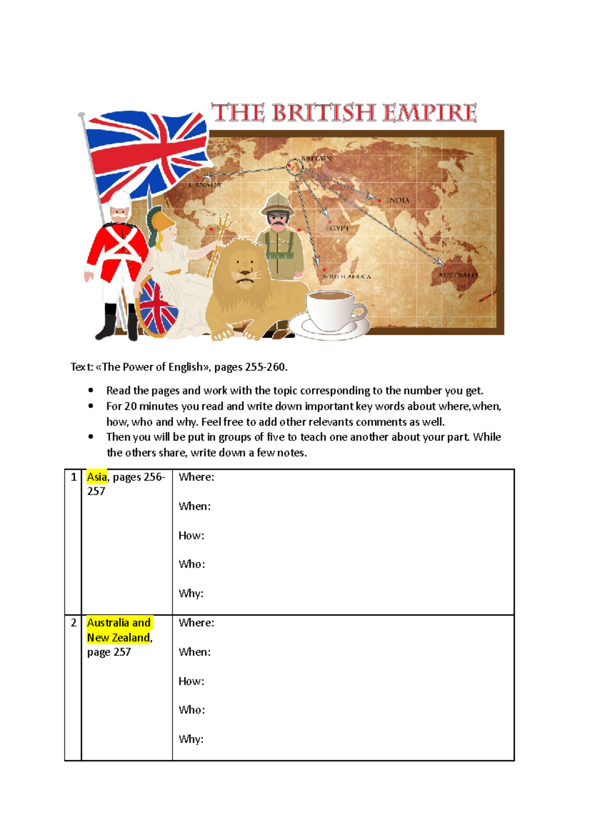 Working with the text The Power of English - Text: «The Power of ...