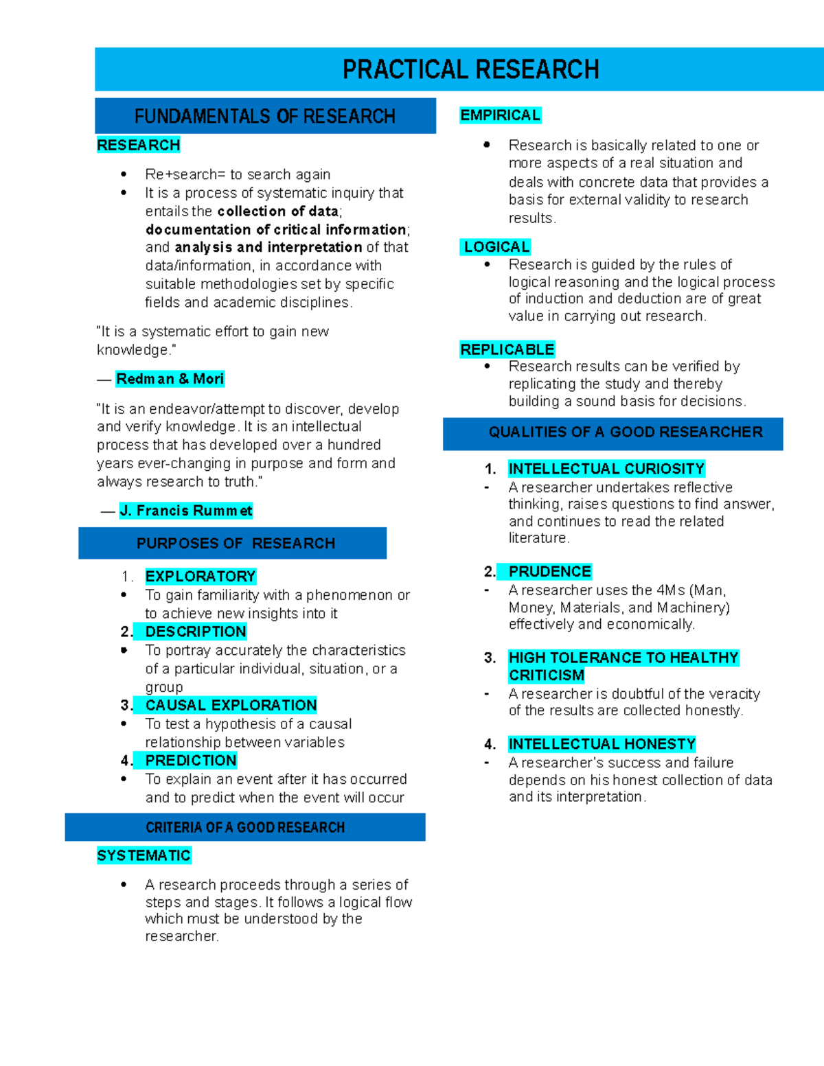 Practical Research - PR 1 - Fgf RESEARCH Re+search= to search again It ...