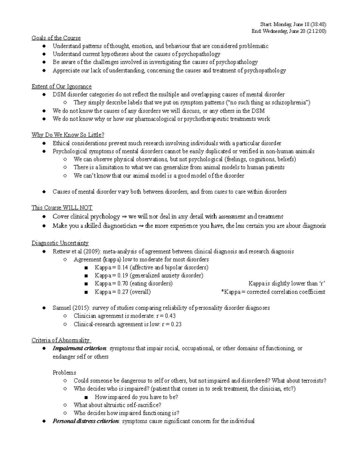 01 - Intro - Notes - Start: Monday, June 18 (38:48) End: Wednesday ...