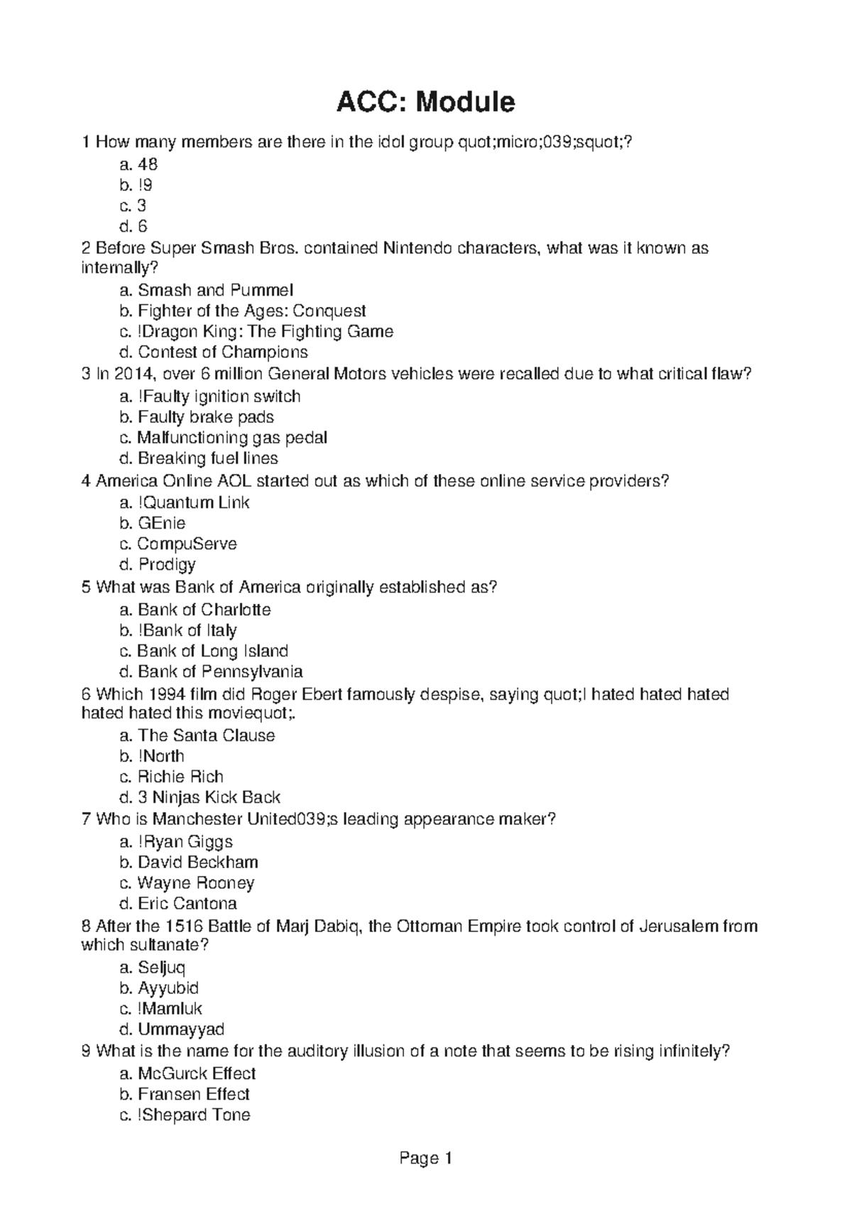 ACC257 Pre Lab 10 - ACC: Module 1 How many members are there in the ...