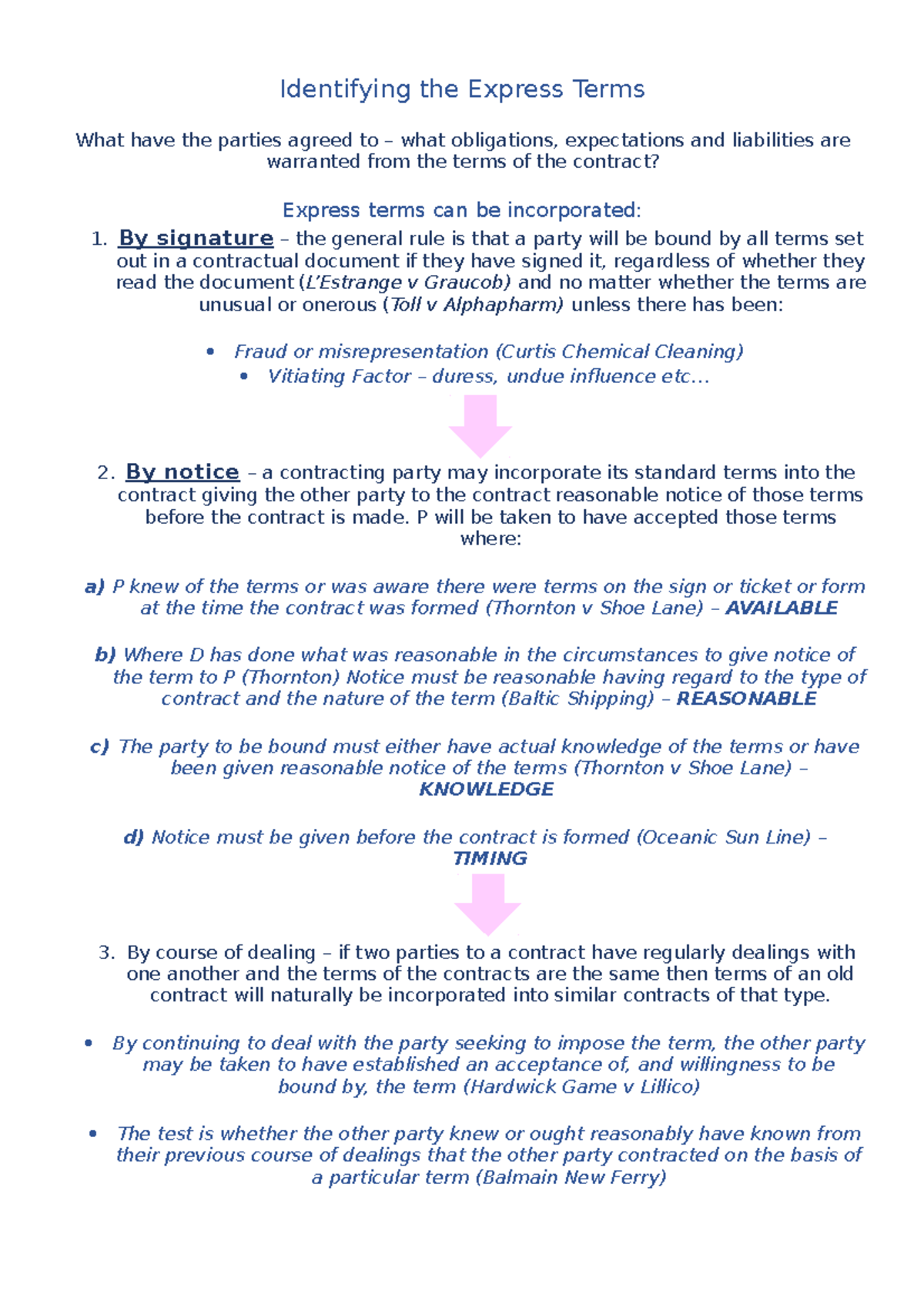 1. Identifying the Express Terms - Identifying the Express Terms What ...