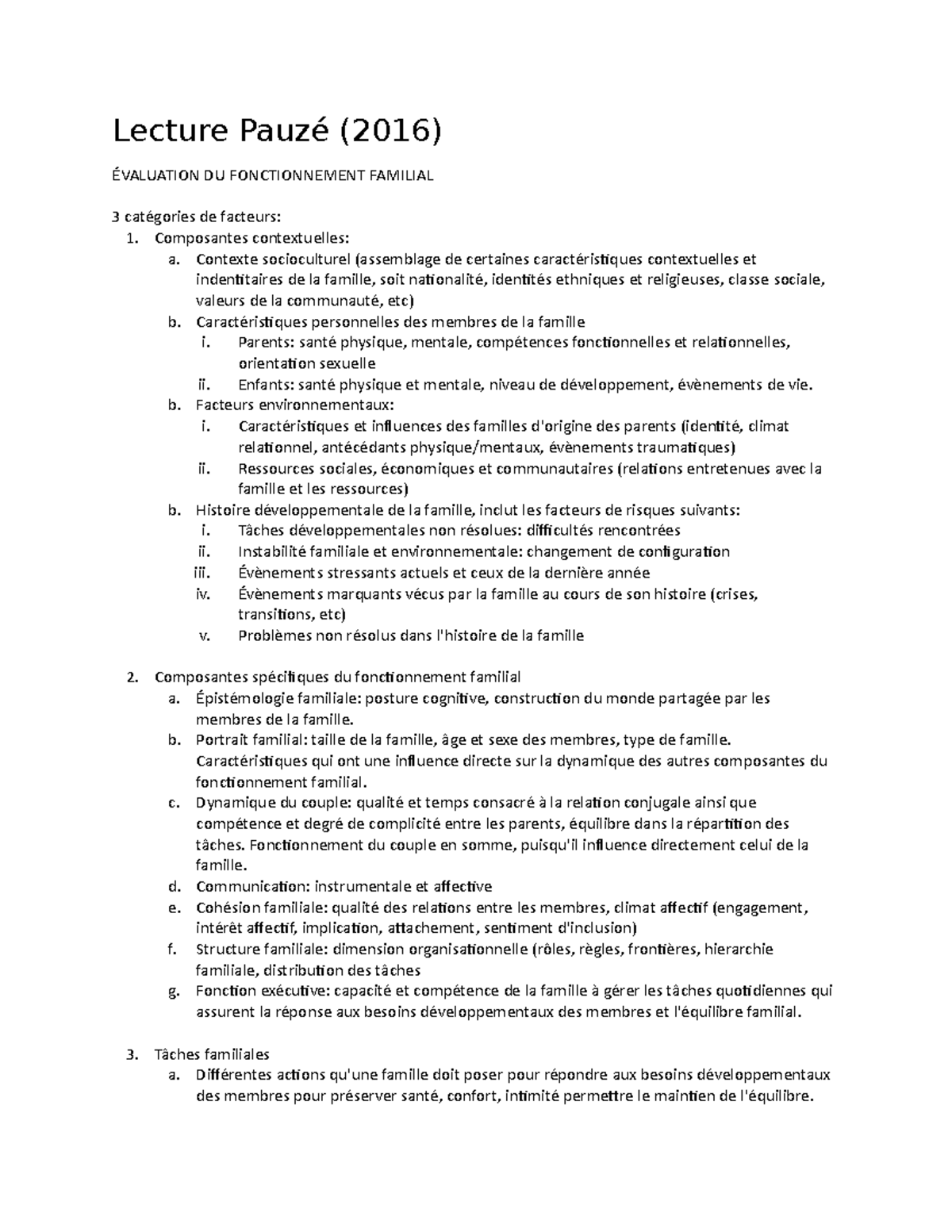Notes Pauzé (2016): "Évaluation du fonctionnement familial" - Lecture ...
