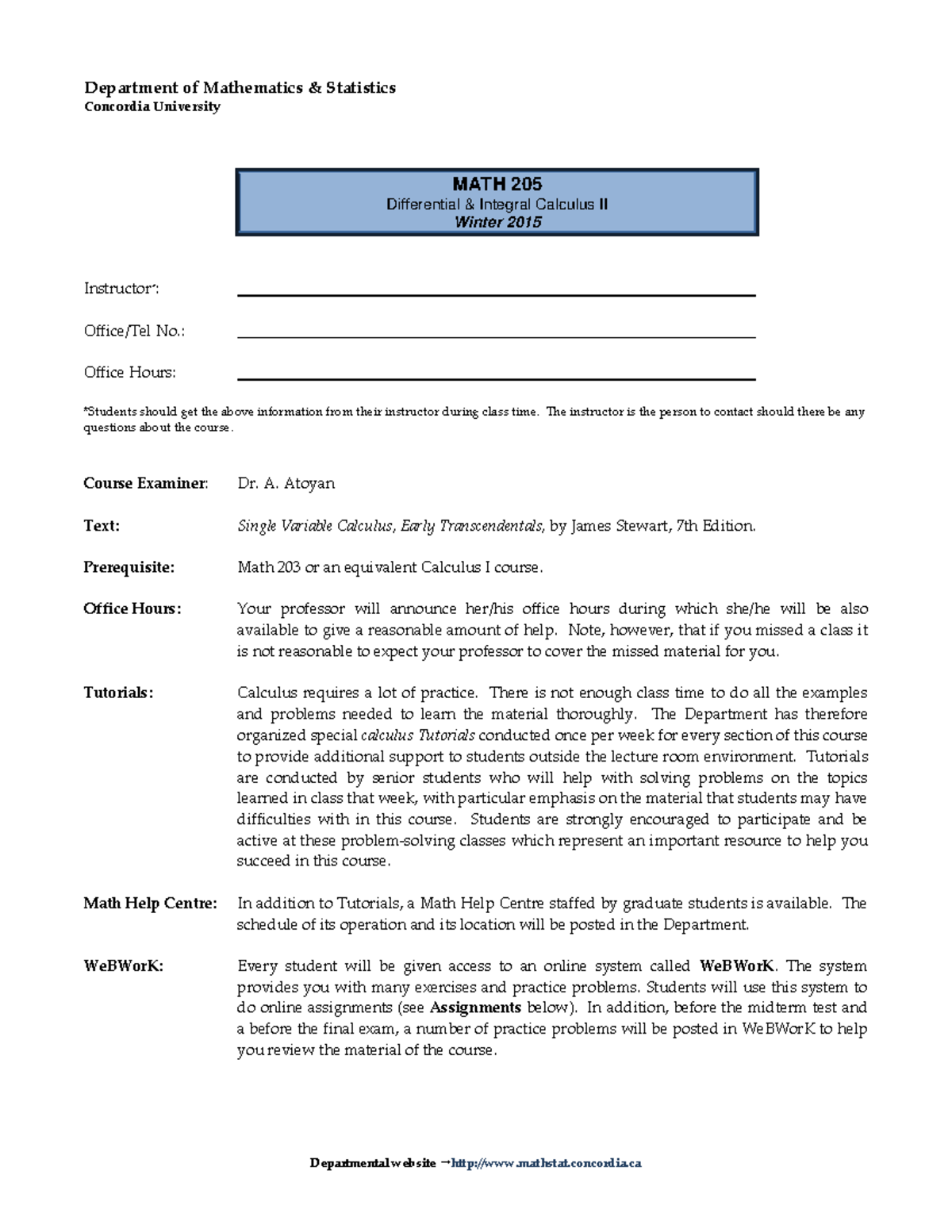 MATH205 4 14 - Interesting - Departmental website mathstat.concordia ...