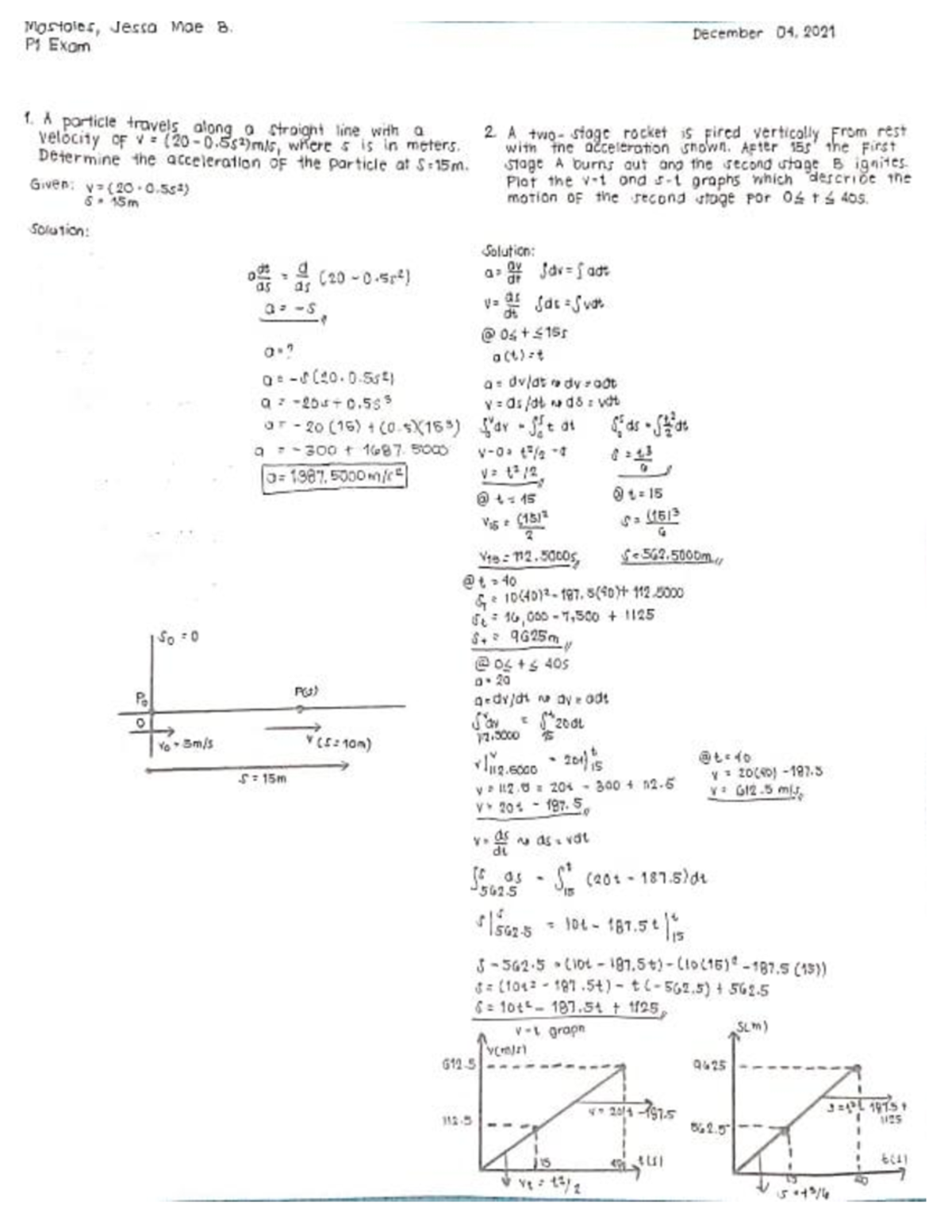 Dynamics P1 Long Quiz - BSCE-BS in Civil Engineering - Studocu