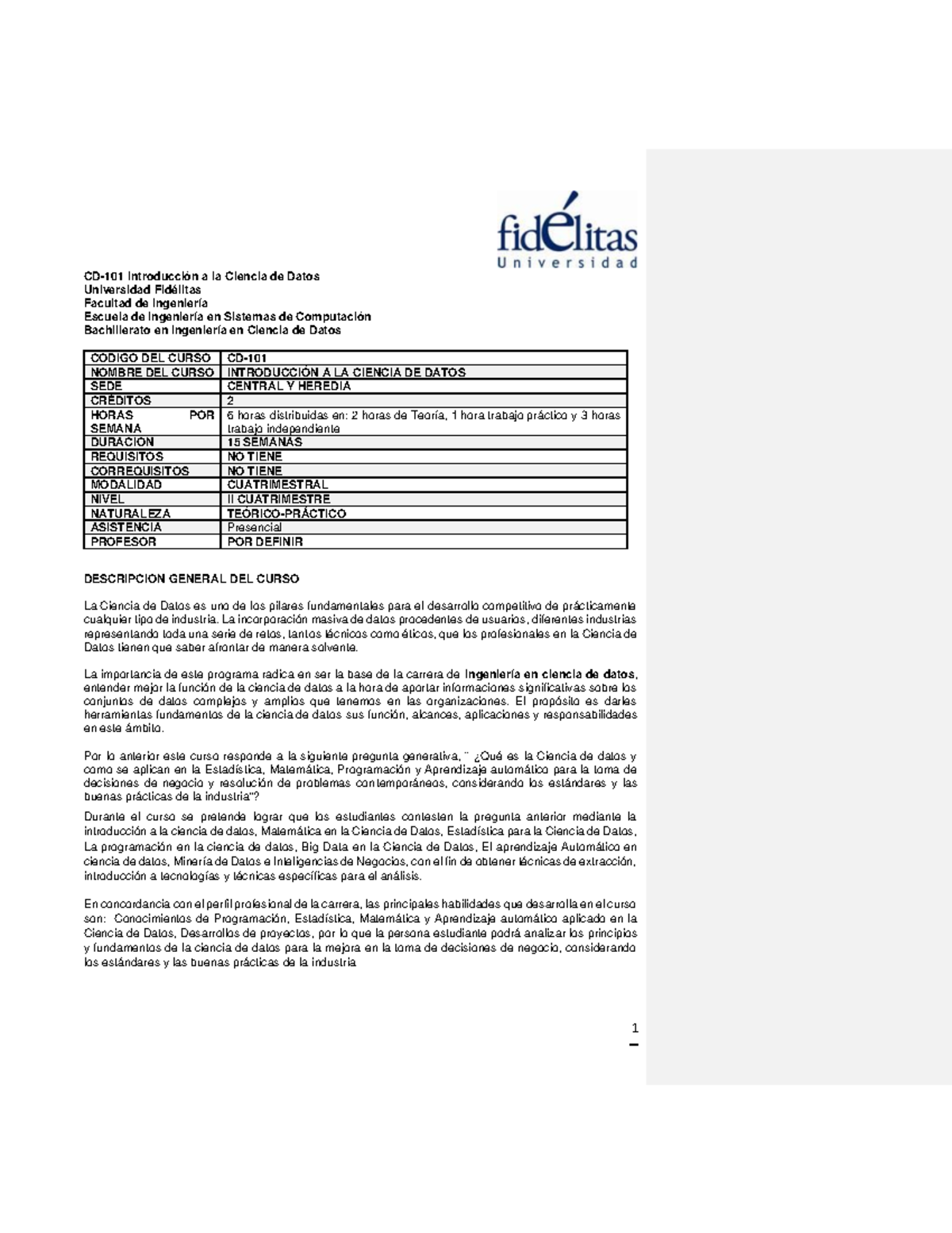 CD-101 Introducción a la Ciencia de Datos - CD-101 Introducción a la ...