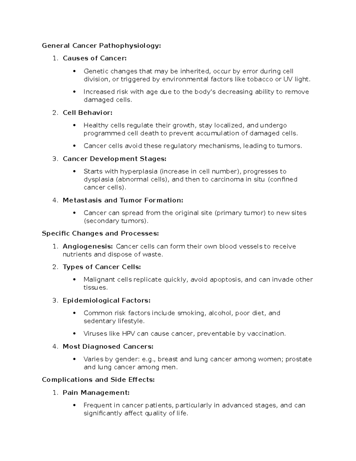 Cancer - Clinical - General Cancer Pathophysiology: 1. Causes of Cancer ...