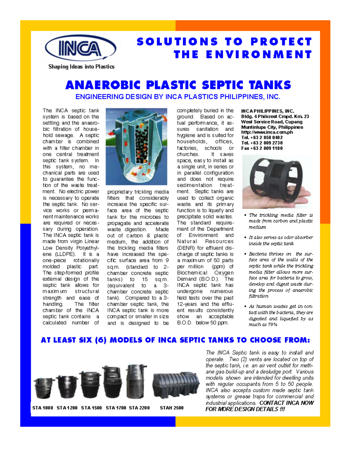 Septic Tanks - Design - The INCA Septic tank is easy to install and ...