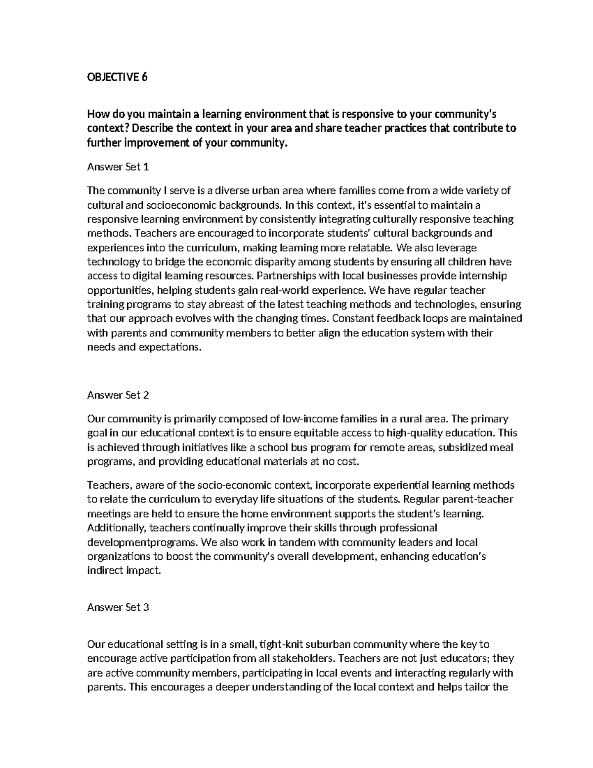 Actual-OLD-TRF - TRF related answers - OBJECTIVE 6 How do you maintain ...