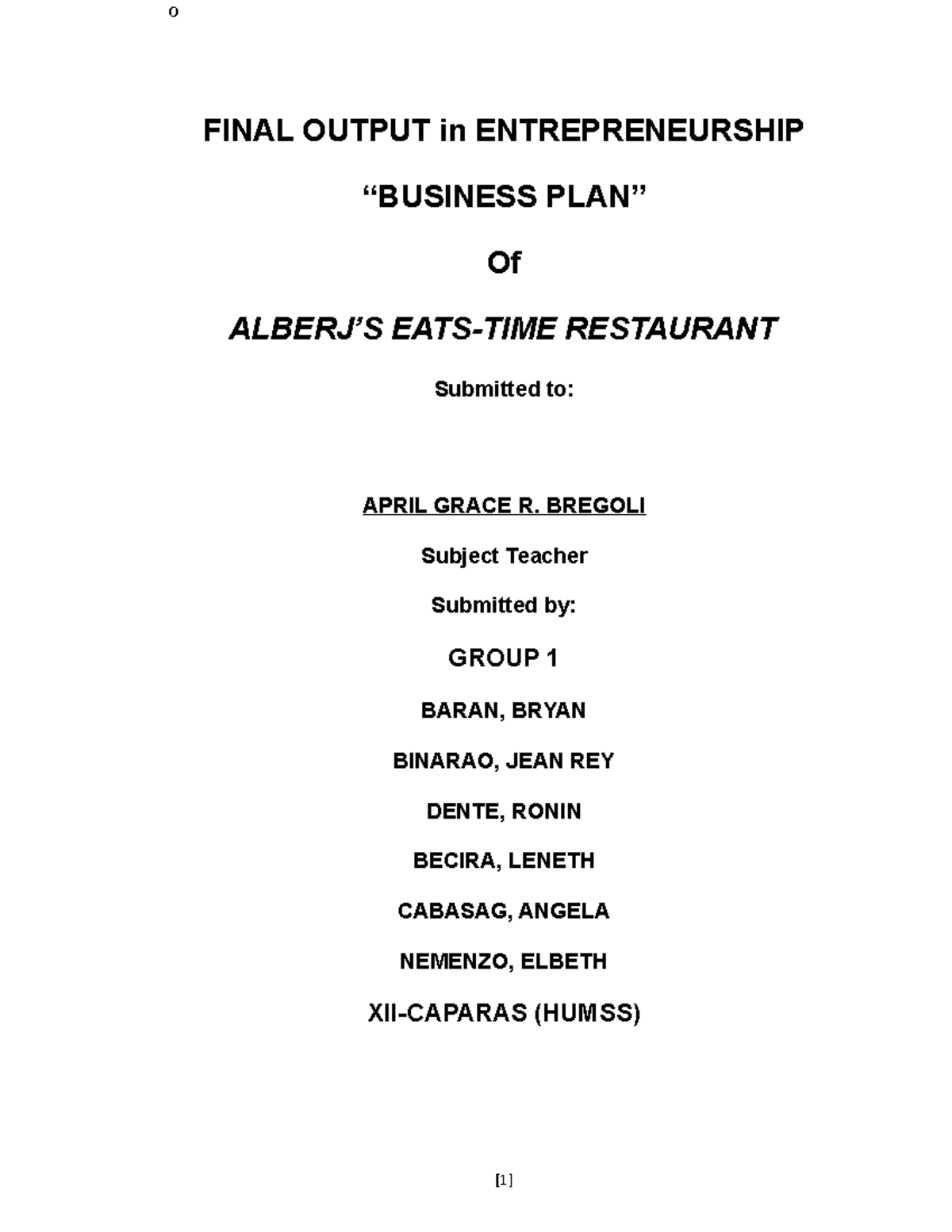 Final Output in Entrepreneurship Busines - FINAL OUTPUT in ...