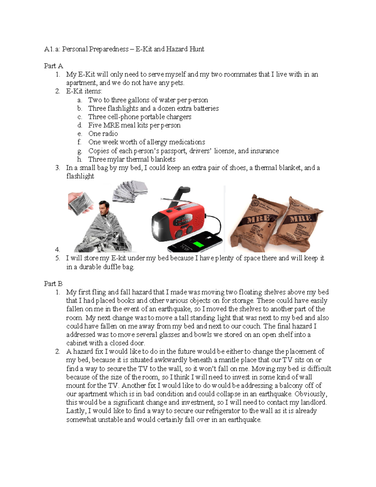 Earthquakes E-Kit and Hazard Hunt Assignment - A1: Personal ...