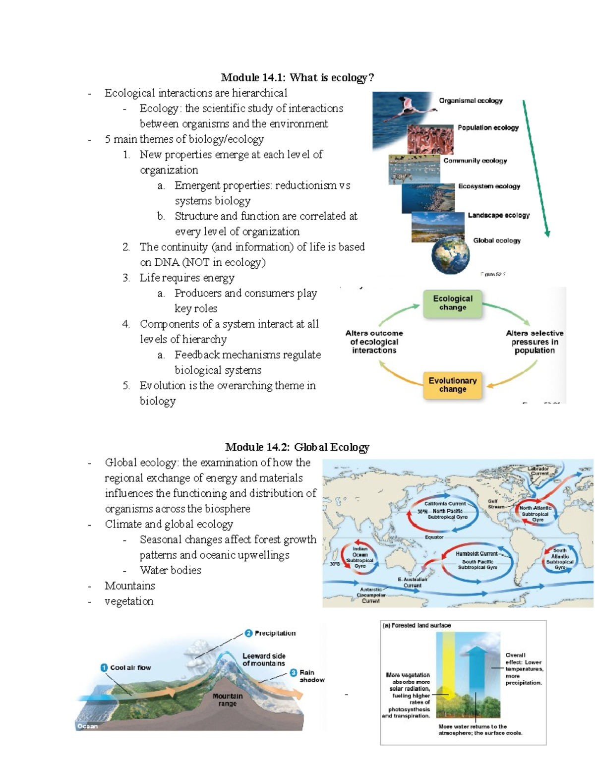 Module 14 Notes (ecology) - Module 14: What is ecology? Ecological ...