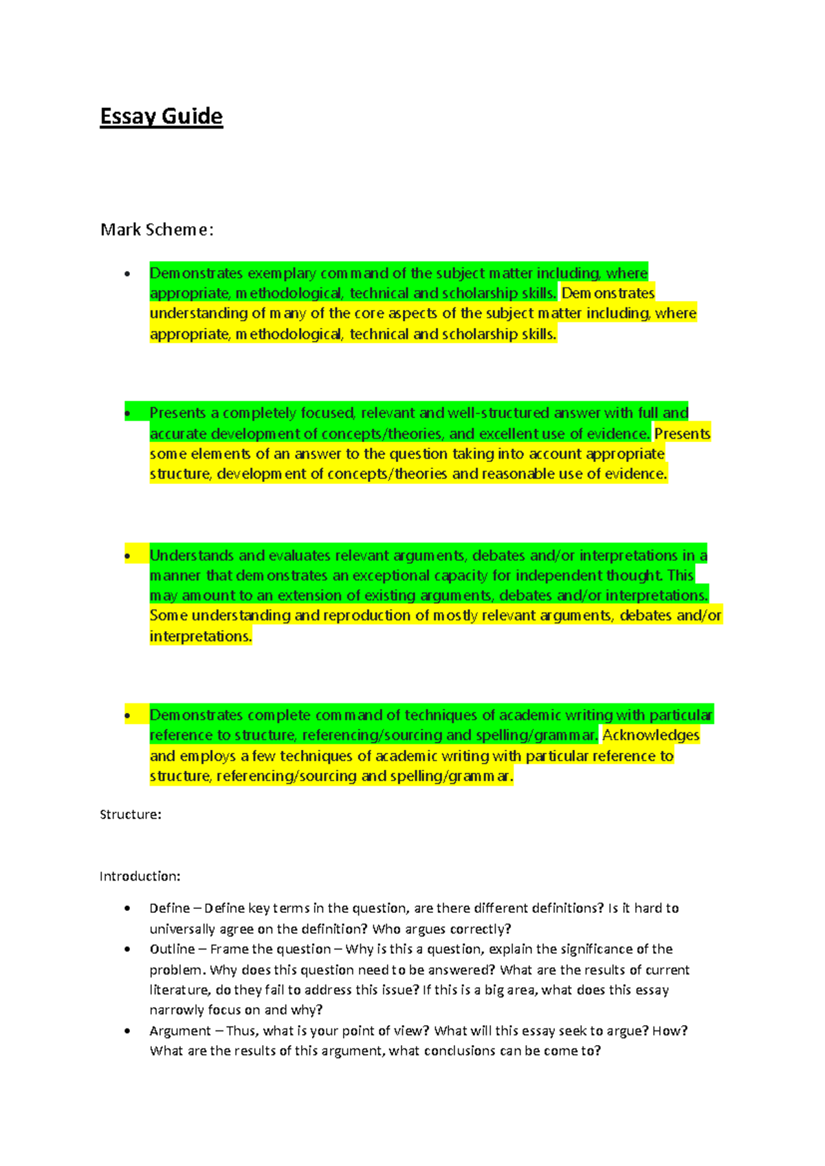 Mark Scheme Outline Phrasebank zero gravity - Essay Guide Mark Scheme ...