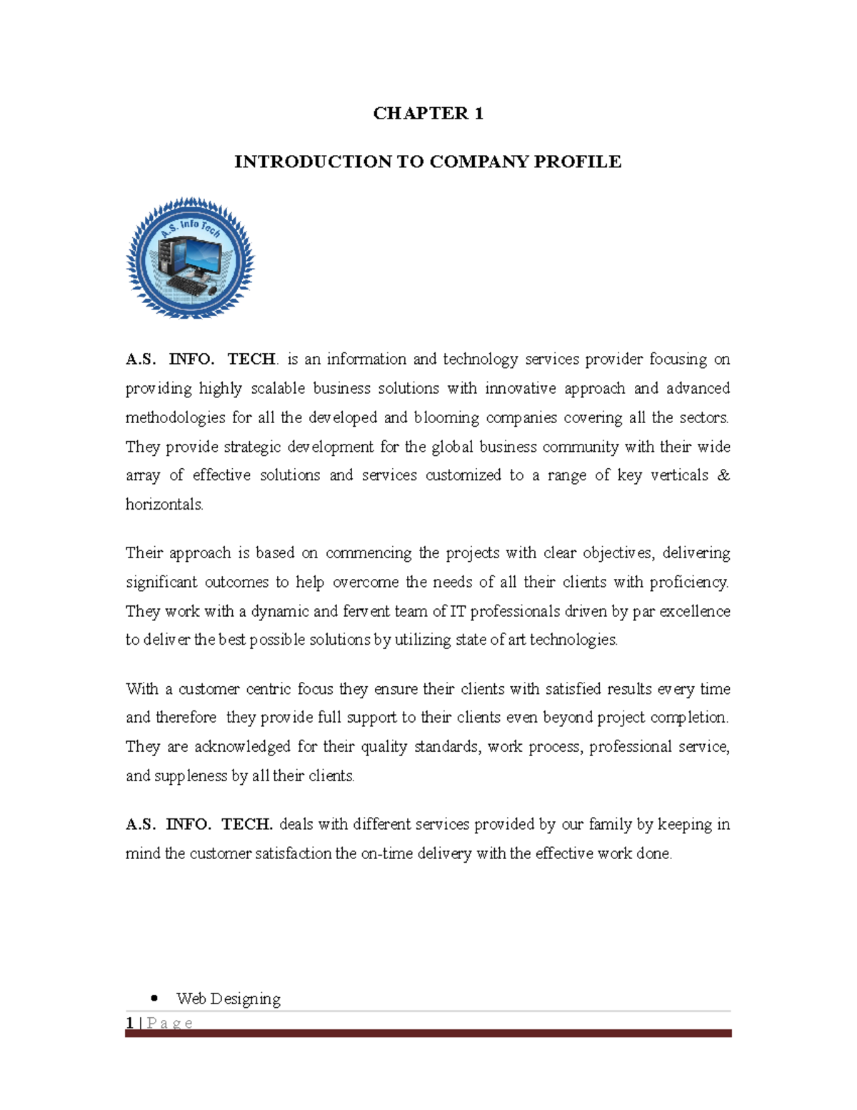 Report modified - CHAPTER 1 INTRODUCTION TO COMPANY PROFILE A. INFO ...