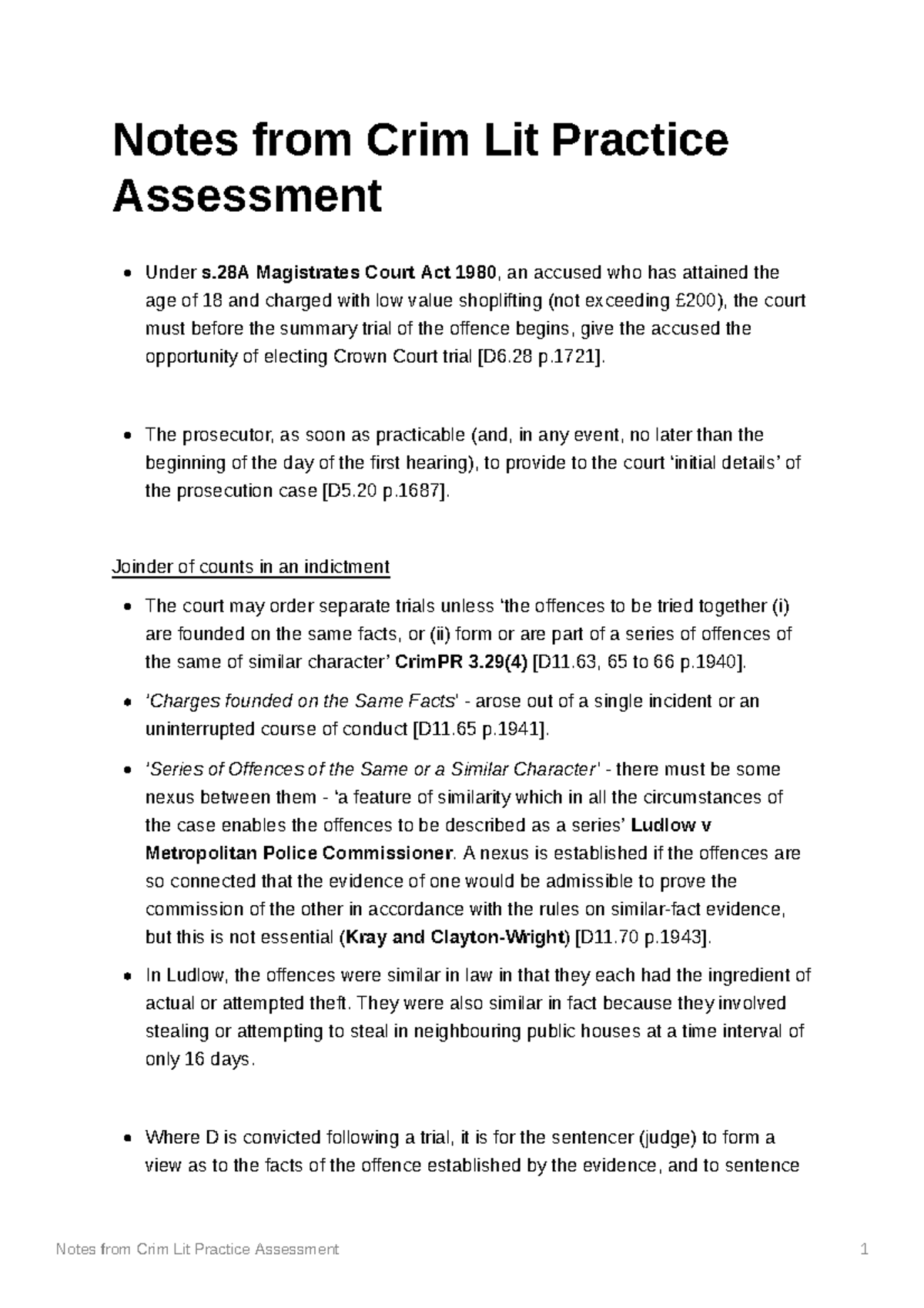 Notes from Crim Lit Practice Assessments - Notes from Crim Lit Practice ...