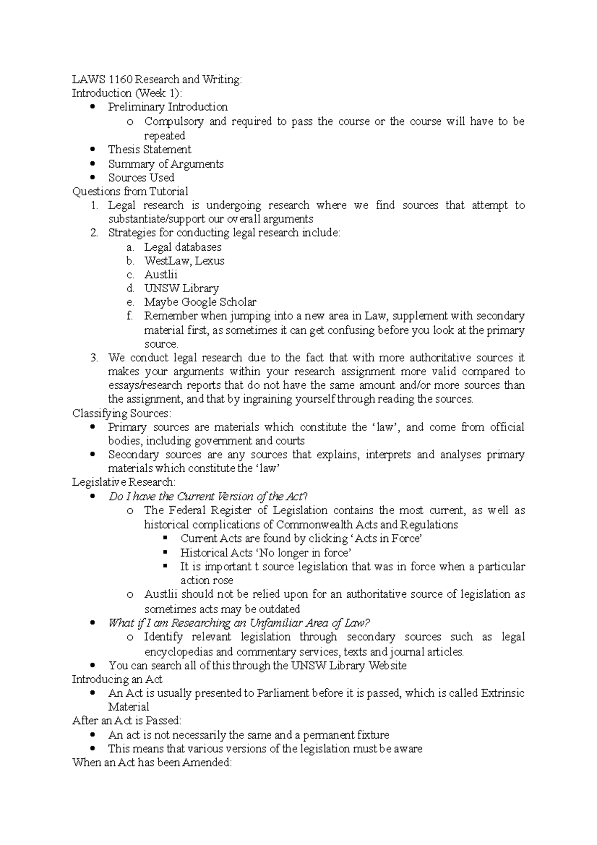 Sample Legal Research Assignment Template - LAWS 1160 Research and ...