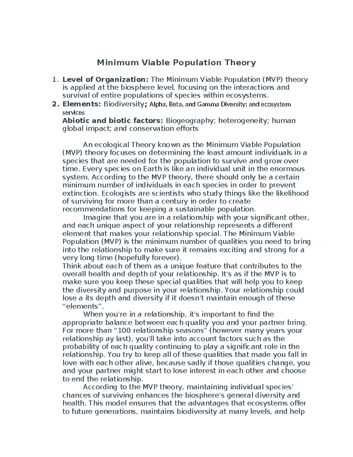 AA-7 - Explain a principle in ecology to a non-scientist - Minimum ...