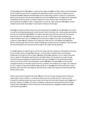 The Battle of the Little Bighorn - The warfare, which resulted in the ...