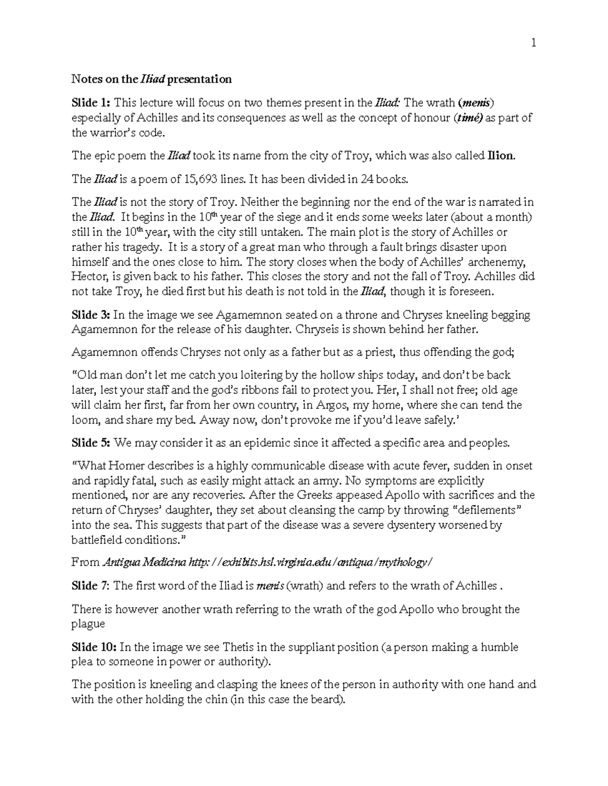 Some notes on the ppt of the Iliad-Trojan War Part 2 - Notes on the ...