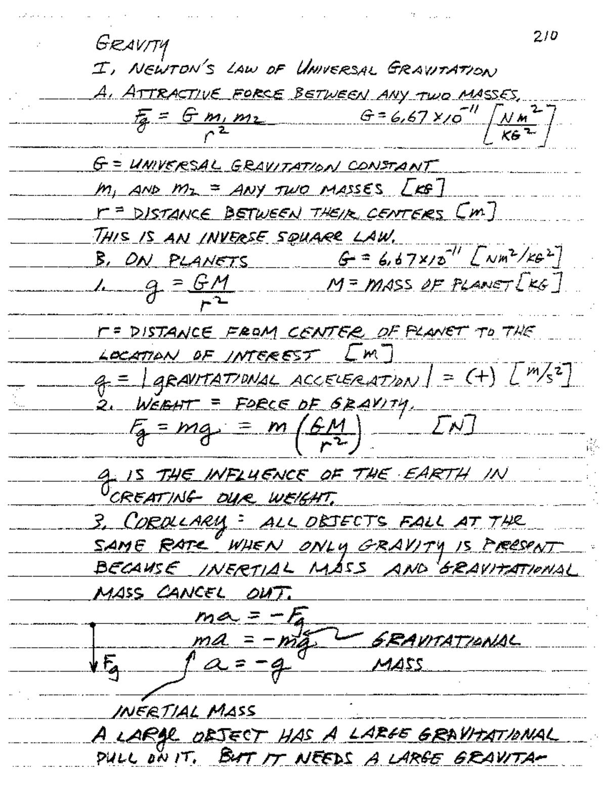 Notes on Universal Gravitation - PHYS 1408 - Studocu