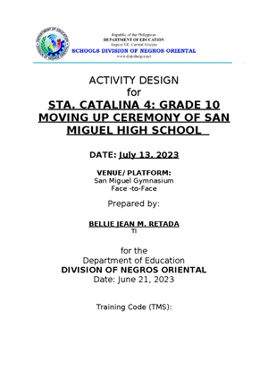 Grade 5 Class Program FOR Catch UP Friday 5 - Republic of the ...