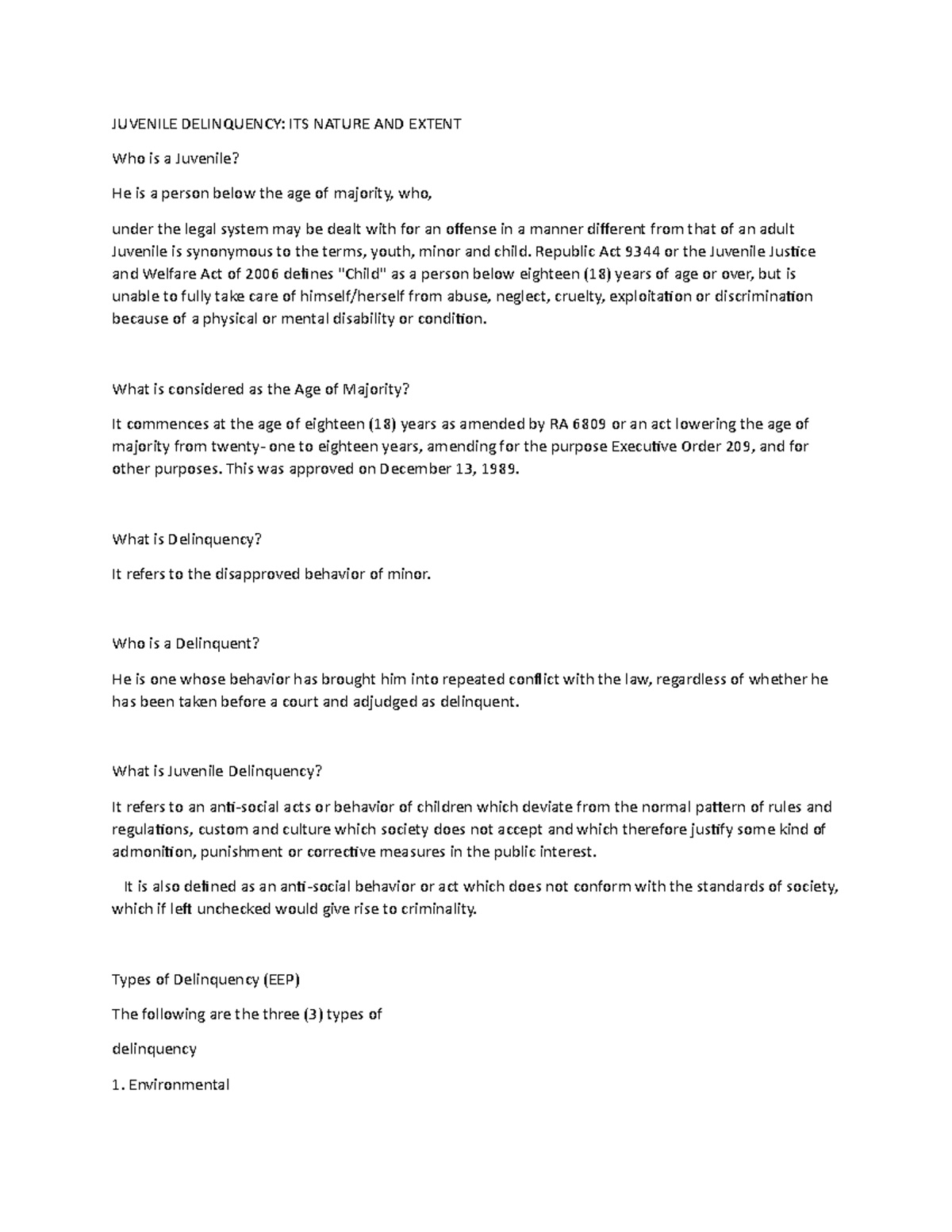 Juvenile%20Delinquency - JUVENILE DELINQUENCY: ITS NATURE AND EXTENT ...