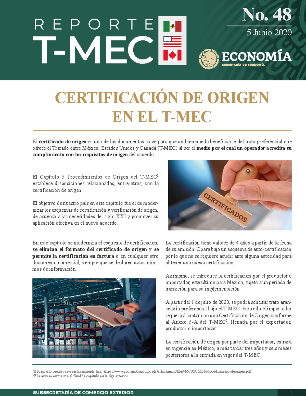 Requisitos para el llenado del Certificado de Origen -TMEC ...