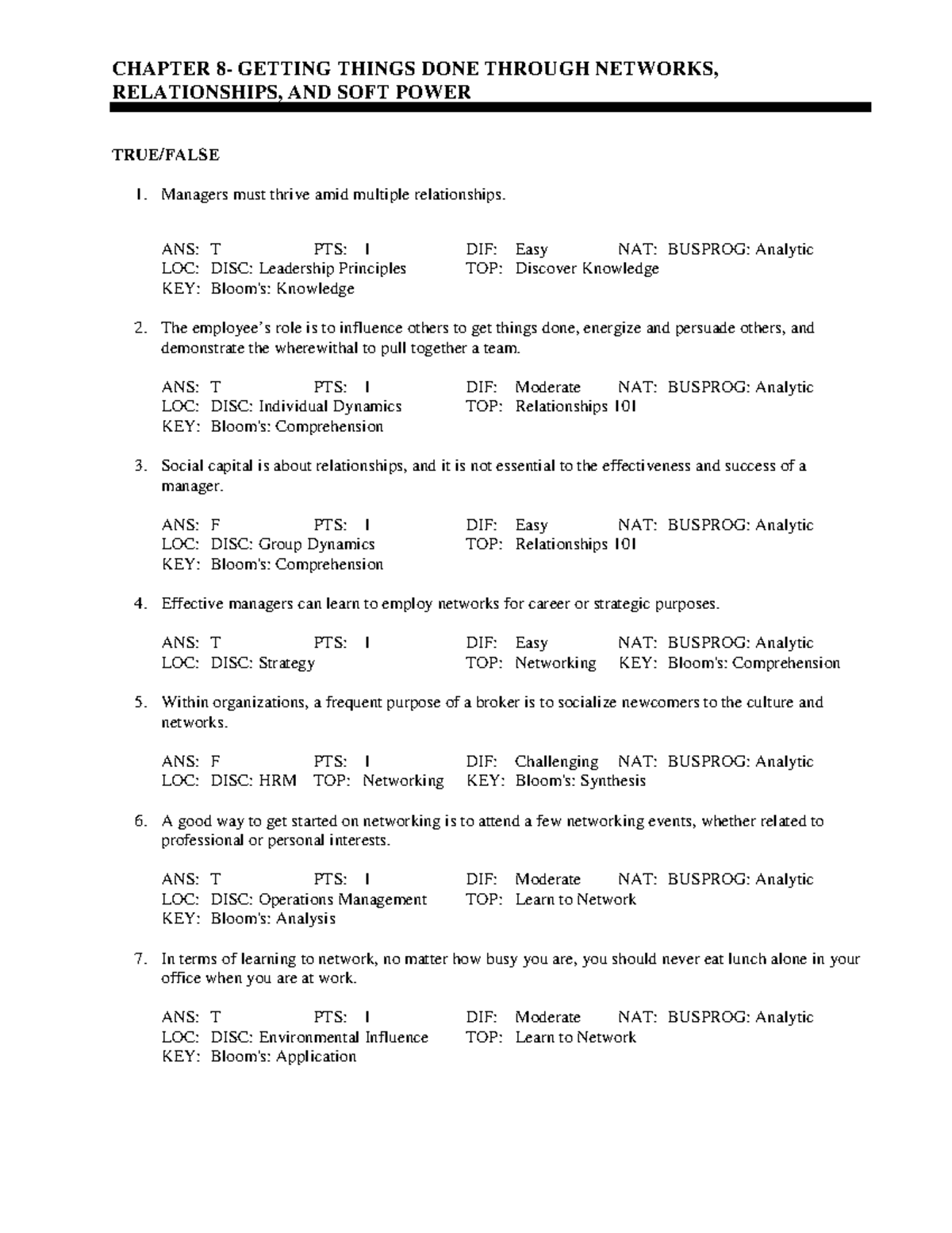 Chapter 08 v2 - quiz practice material - CHAPTER 8- GETTING THINGS DONE ...