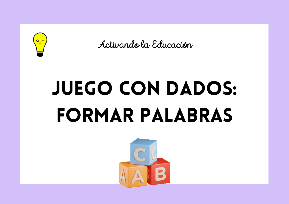 Juegocon Dados formar Palabras - juego con dados: formar palabras ...