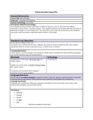 Direct Instruction Lesson Plan template - Direct Instruction Lesson ...