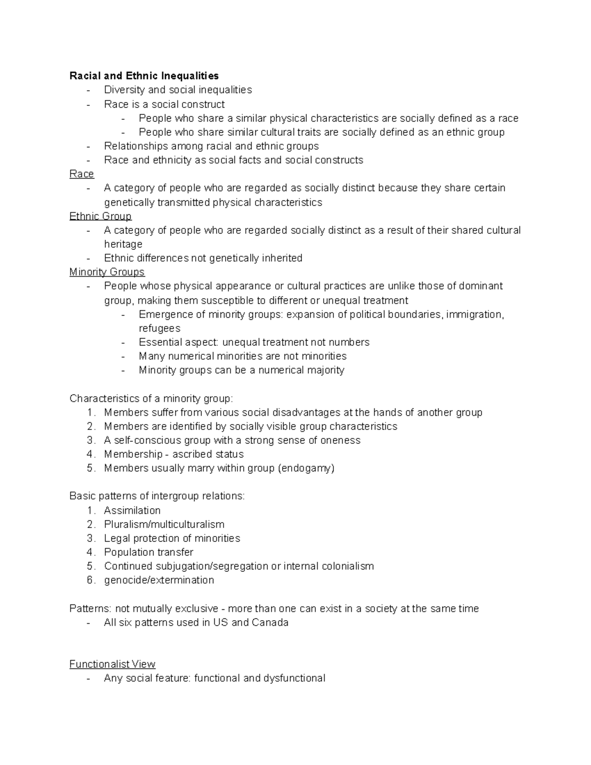 Unit 9 Notes - UNit 9 - Racial and Ethnic Inequalities - Diversity and ...