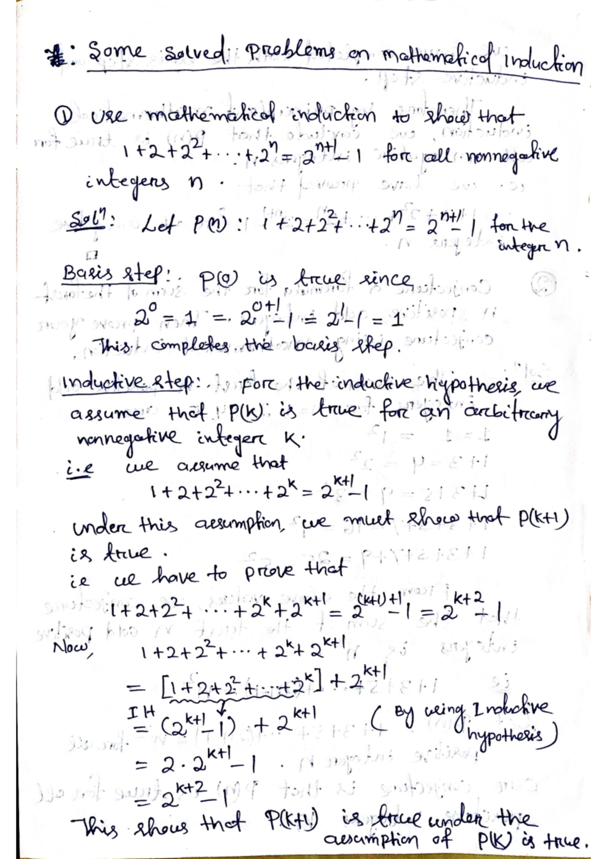 Some Solved Problems on Mathematical Induction - Discrete Mathematics - Studocu