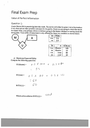 Final Exam Prep NBand ML key - Final Exam Prep Naive Bayes and Maximum Likelihood Question 1 ...