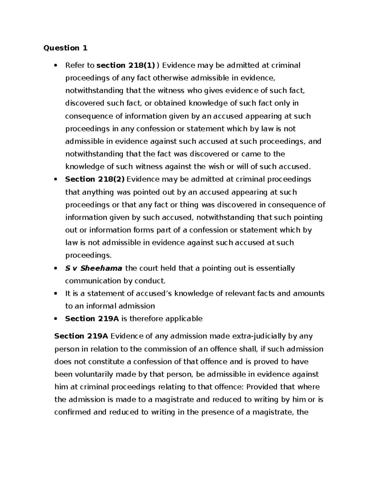 Akamiko - Summary Law of persons - Question 1 Refer to section 218(1 ...