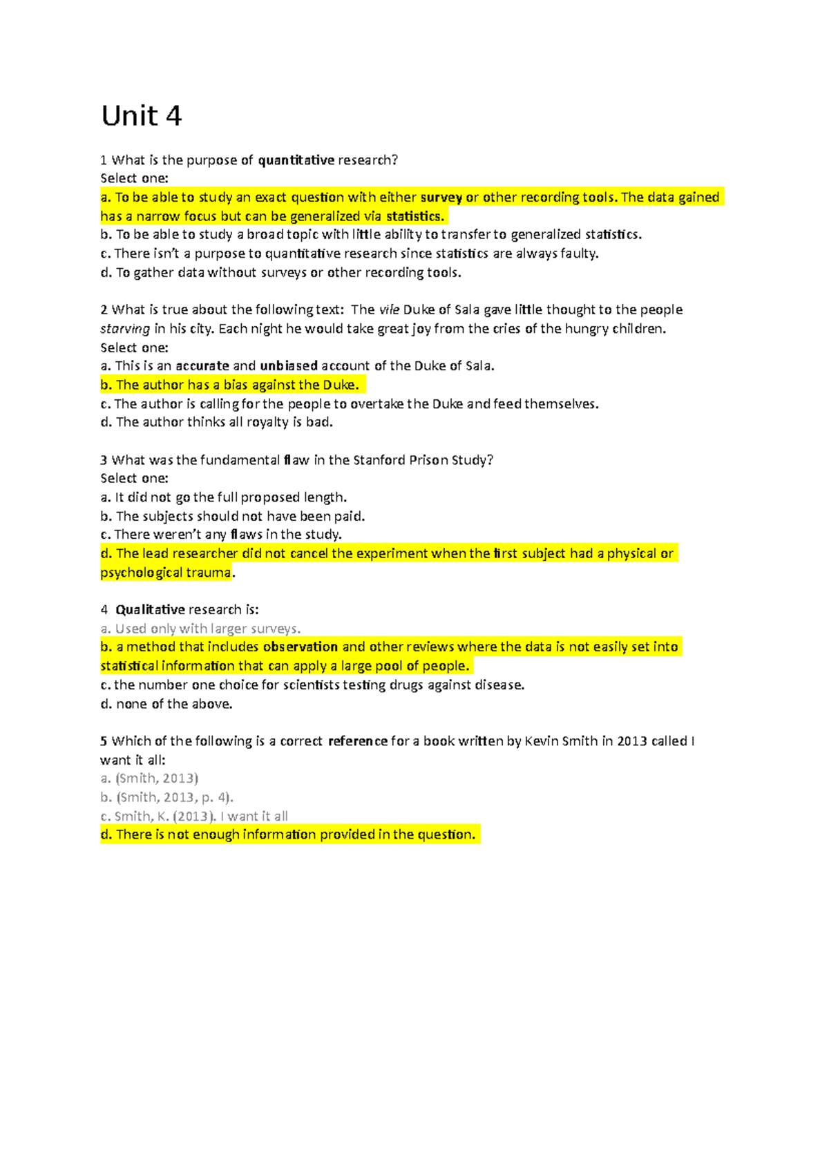 English composition Unit 3 graded quiz - Unit 4 1 What is the purpose ...