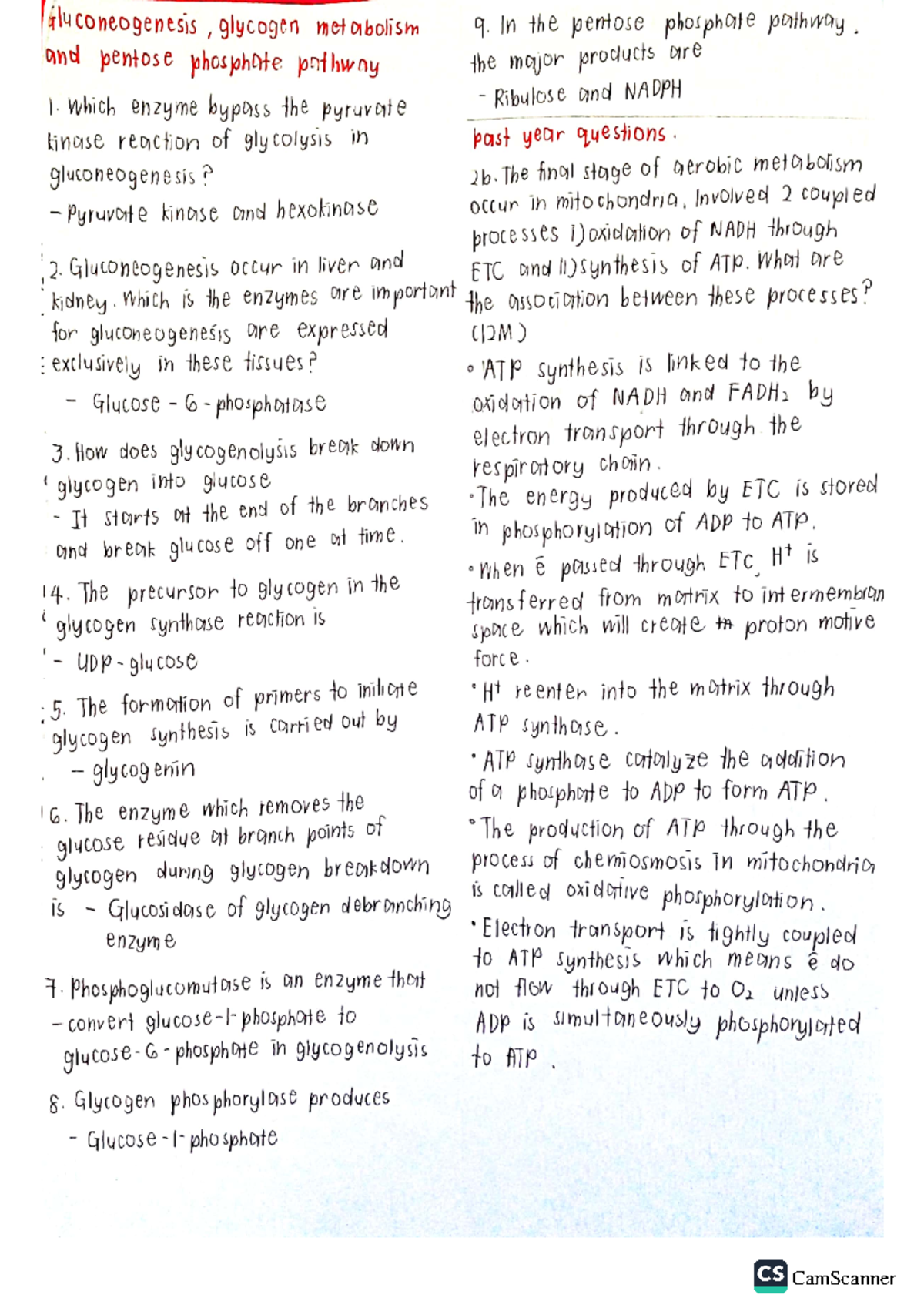 Biokimia Revision PART 3 - CamScanner CamScanner - Studocu