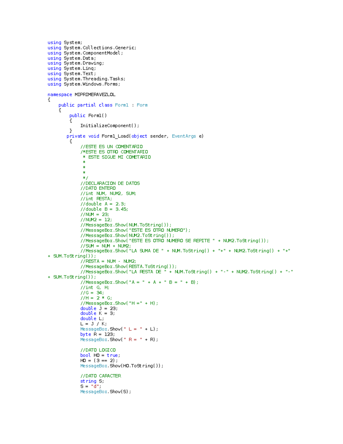 Estudiar loco - dadss - using System; using System.Collections; using System; using System ...