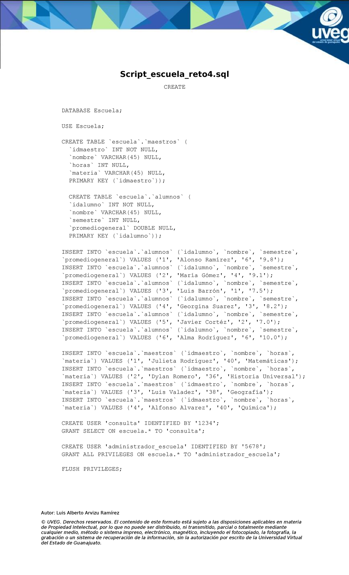 Script - Administración de Base de datos como administrador una base de ...