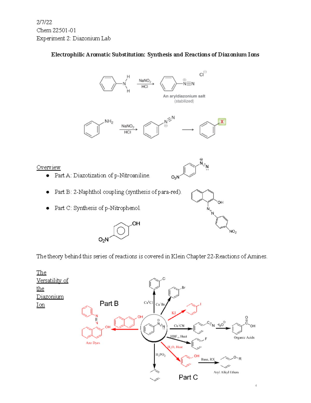 Orgo 2 Lab Rec Notes (2) - recitation - 2/7/ Chem 22501- Experiment 2 ...