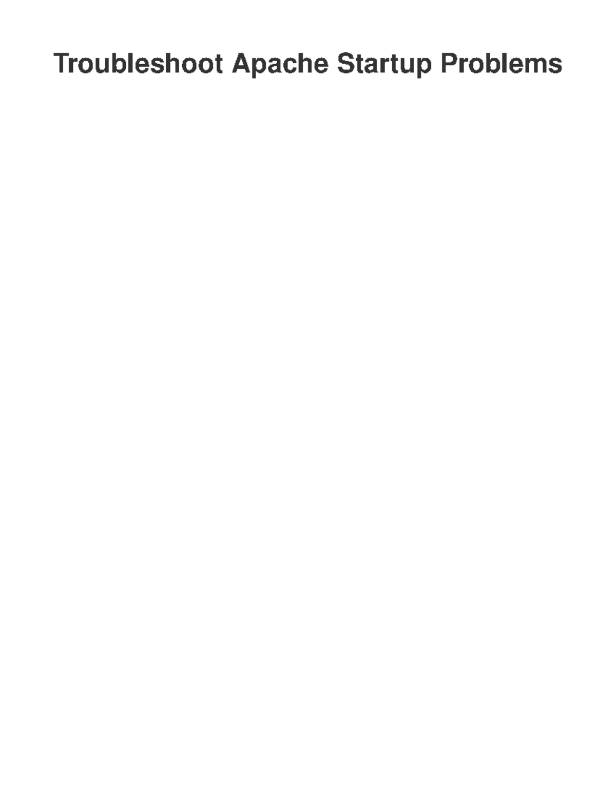 Troubleshoot Apache Lore Ipsium Troubleshoot Apache Startup