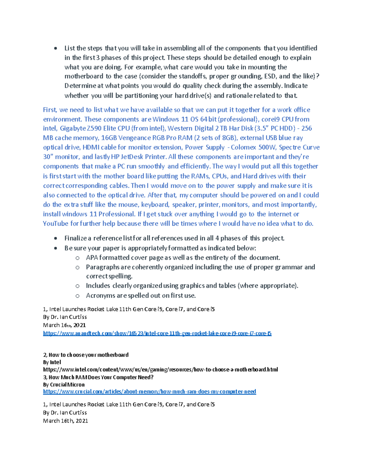 Course Project Phase 4 - List the steps that you will take in ...